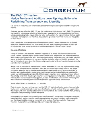 The FAS 157 Hustle - Hedge Funds and Auditors Level Up Negotiations in ...