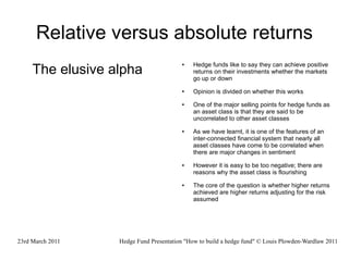 Hedge fund presentation | PDF