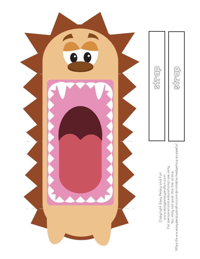 Hedgehog printable-puppet
