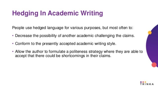 Hedging In Academic Writing | PPTX
