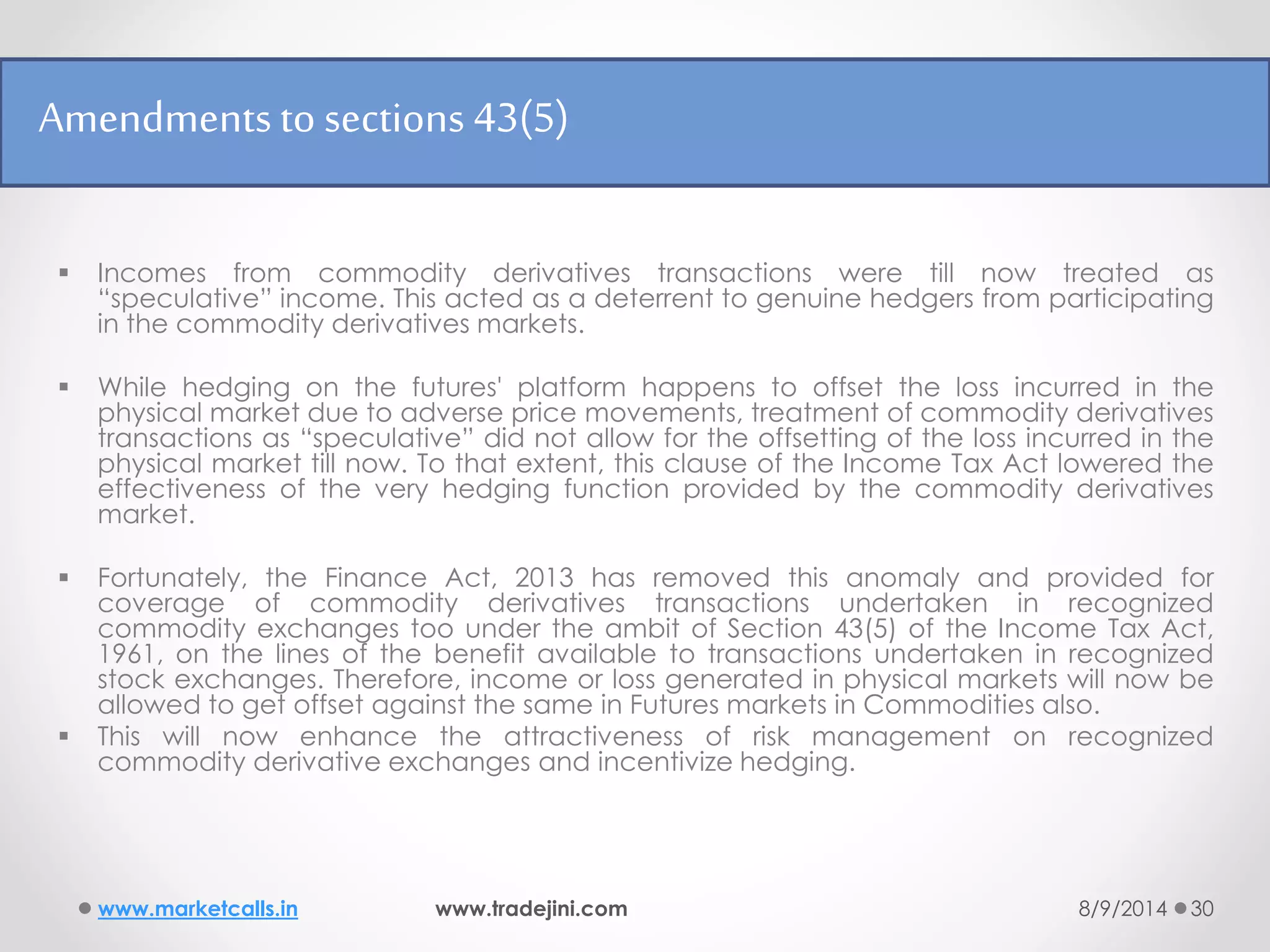 Hedging mechanism and risk management in Commodities | PPTX