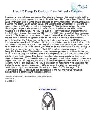 Hed h3 deep fr carbon rear wheel tubular 52265