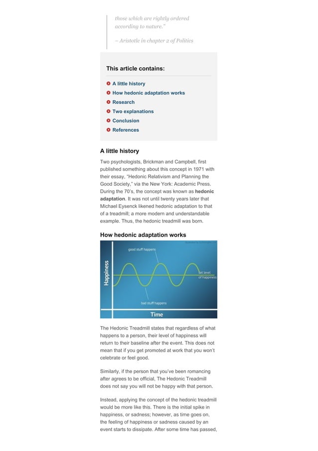 Hedonic treadmill | PDF