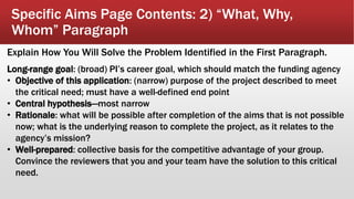 Dissecting the Critical Specific Aims Page of an NIH Grant by Madison ...