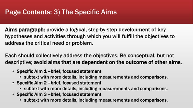 Dissecting the Critical Specific Aims Page of an NIH Grant by Madison ...