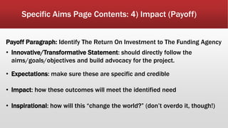 Dissecting the Critical Specific Aims Page of an NIH Grant by Madison ...
