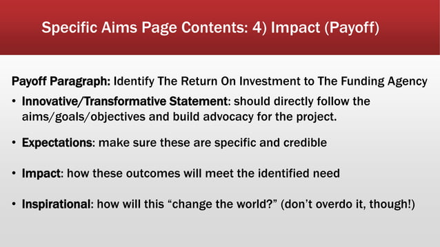 Dissecting the Critical Specific Aims Page of an NIH Grant by Madison ...
