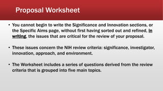 Dissecting the Critical Specific Aims Page of an NIH Grant by Madison ...