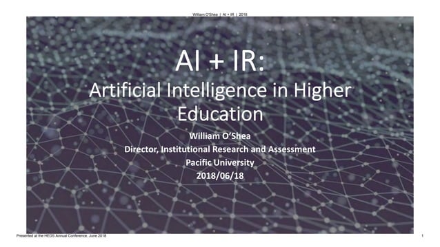 AI + IR: Artificial Intelligence and Institutional Research | PDF