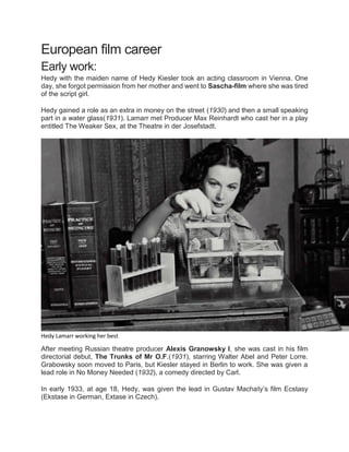 HedyHedy Lamarr: Bio, Actress, Marriage & Inventor of Wifi | PDF