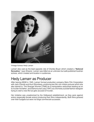 HedyHedy Lamarr: Bio, Actress, Marriage & Inventor of Wifi | PDF