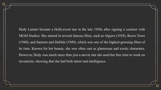 Hedy Lamarr actress and inventor Présentation | PPT
