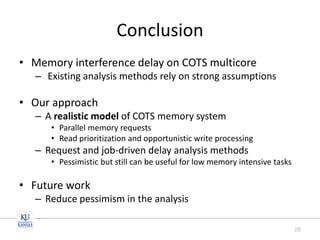 Parallelism-Aware Memory Interference Delay Analysis for COTS Multicore Systems | PPT
