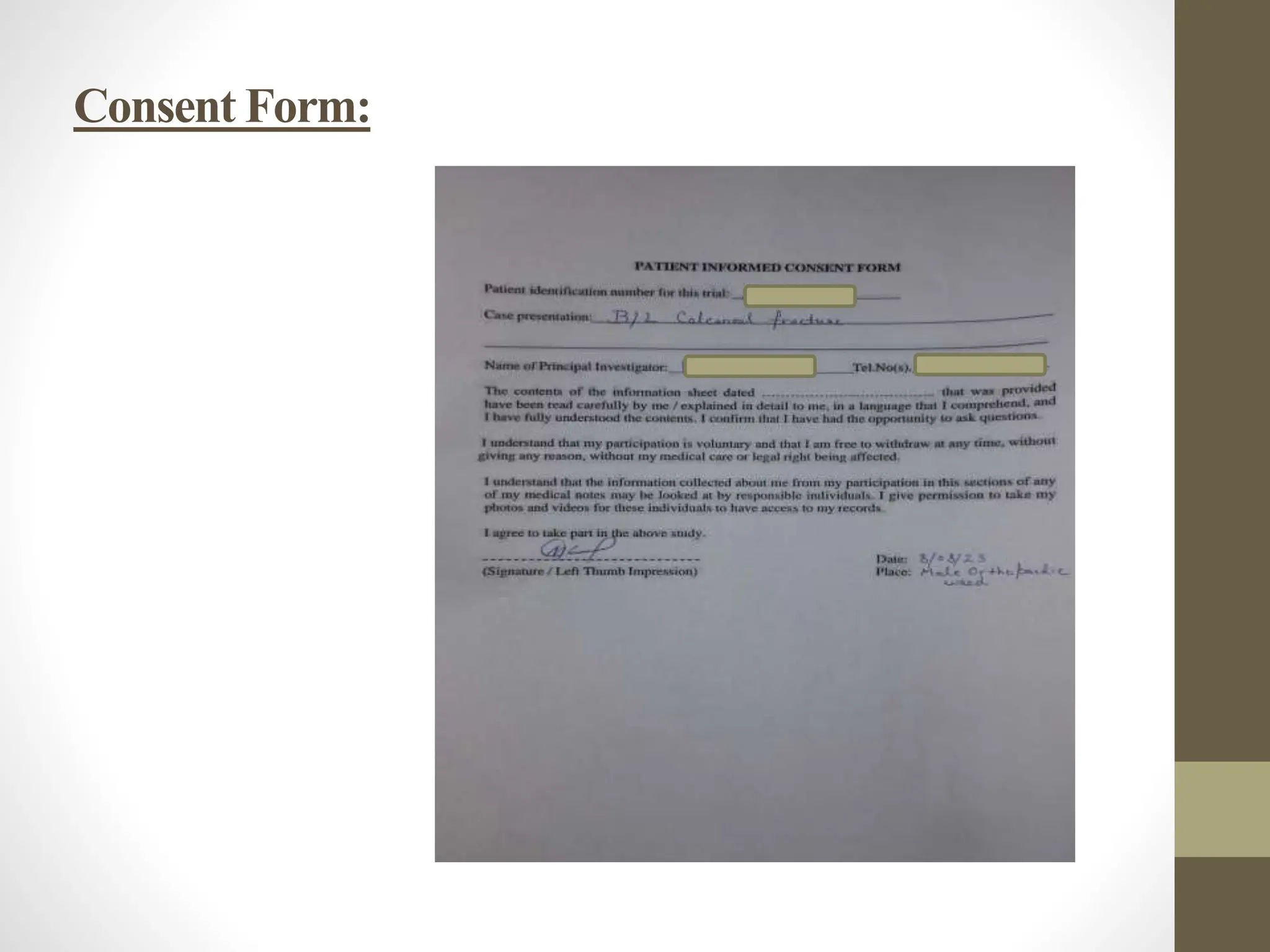 Calcaneus fracture of bilateral feet: Examination, Investigation ...