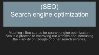 Basic search engine optimization information | PPTX | Search | Internet