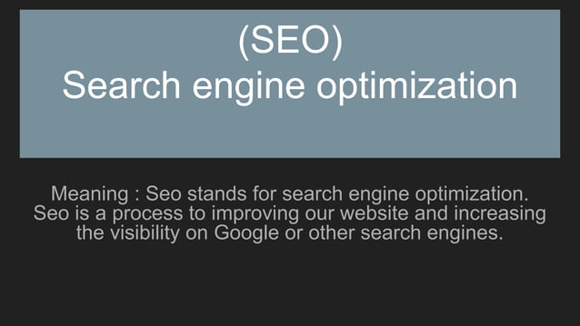 Basic search engine optimization information | PPTX | Search | Internet