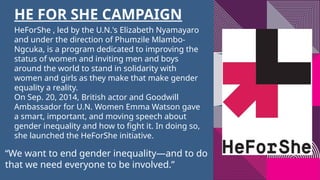 HeForShe Campaign: A Presentation on Emma Watson's Speech | PPTX
