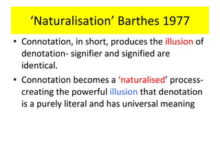 Hegemony denotation connotation barthes | PPT