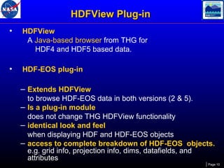 HDF-EOS to GeoTIFF Conversion Tool and HDF-EOS Plug-in for HDFView | PPT