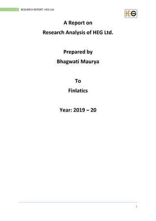 Heg ltd. research report | PDF