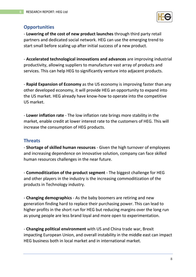 Heg ltd. research report | PDF | Commodities | Economy