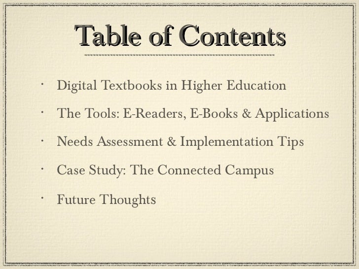 Digital Textbooks: Needs Assessment & Implementation on Campus