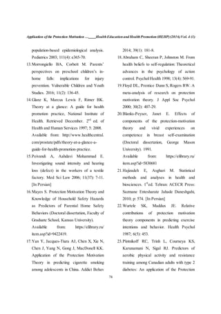 Application of the Protection Motivation Theory in Predicting ...