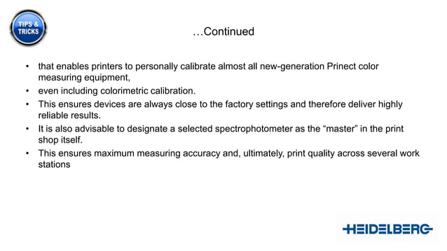 Heidelberg presentation -Color Measurement | PPT