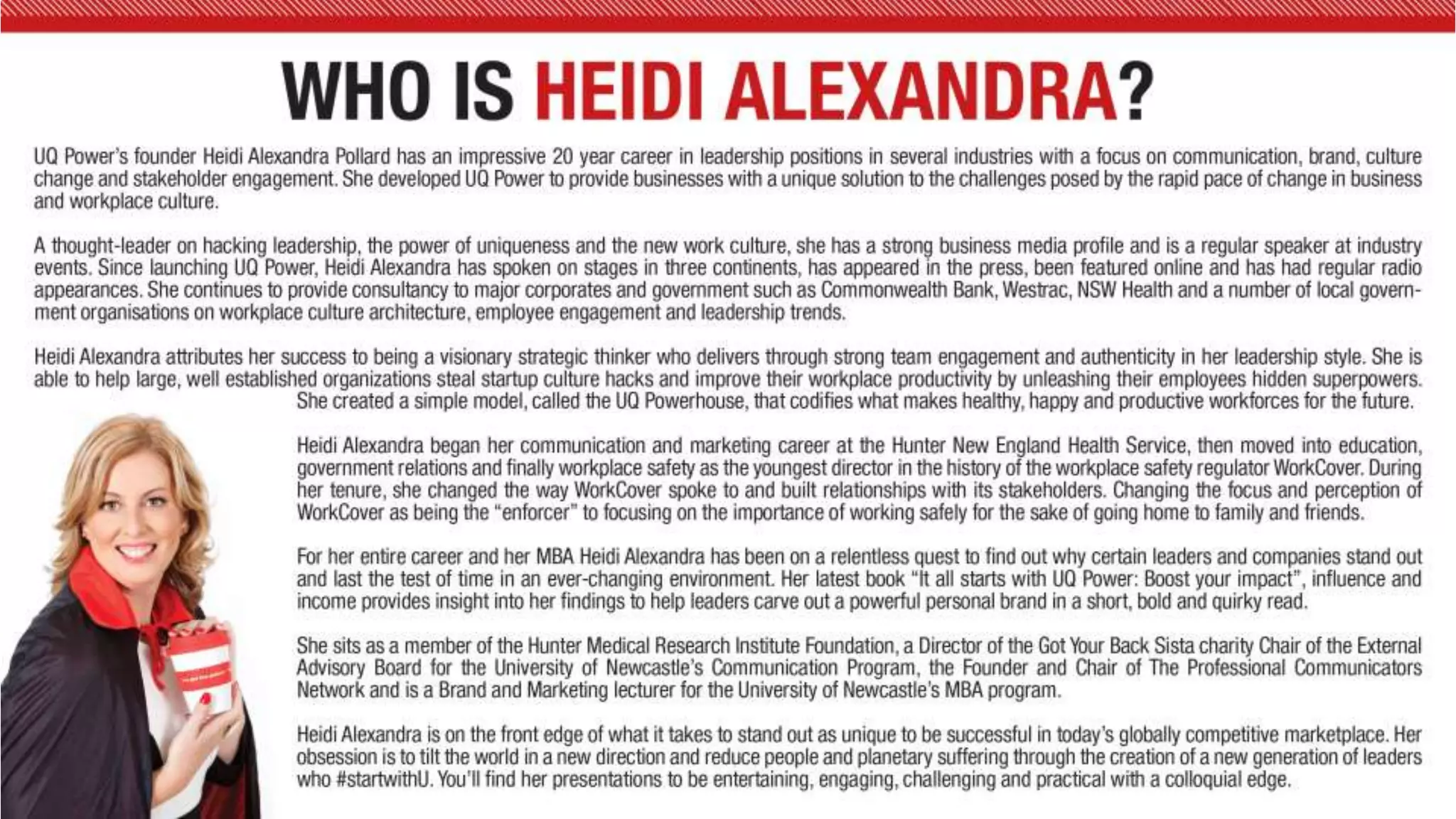 Heidi Alexandra Pollard Speaking Brochure | PPTX