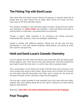 The Impact of Heidi Kill Tony on Comedy and Heidi Departure | PDF