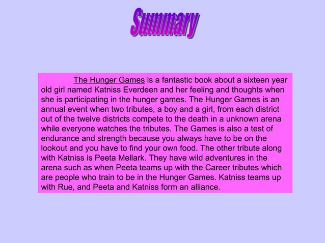 Heidi prebys's the hunger games book report | PPT