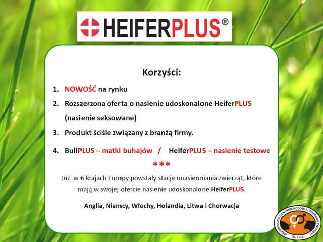 HeiferPlus - prezentacja produktu | PPT