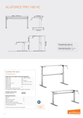 Height adjustable desk and table frames | PDF
