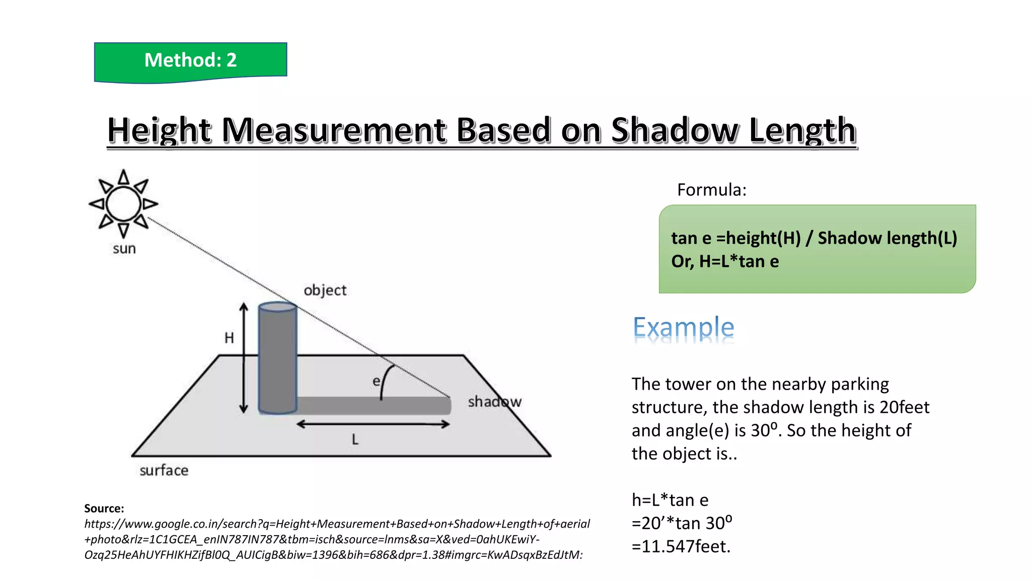 Height measurement of aerial photograph | PPTX