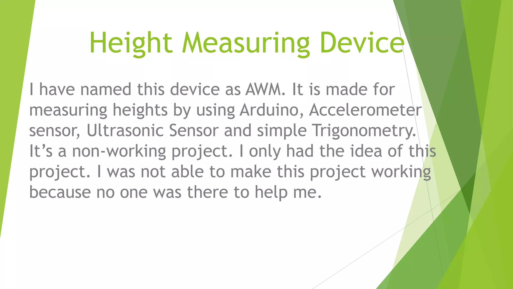 Height measuring device | PPTX | Technology & Computing