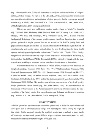 Height systems and vertical datums | PDF