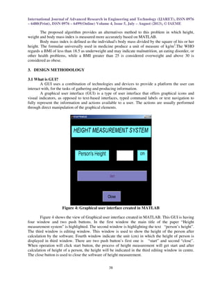 Height, weight and body mass index measurement using matlab | PDF