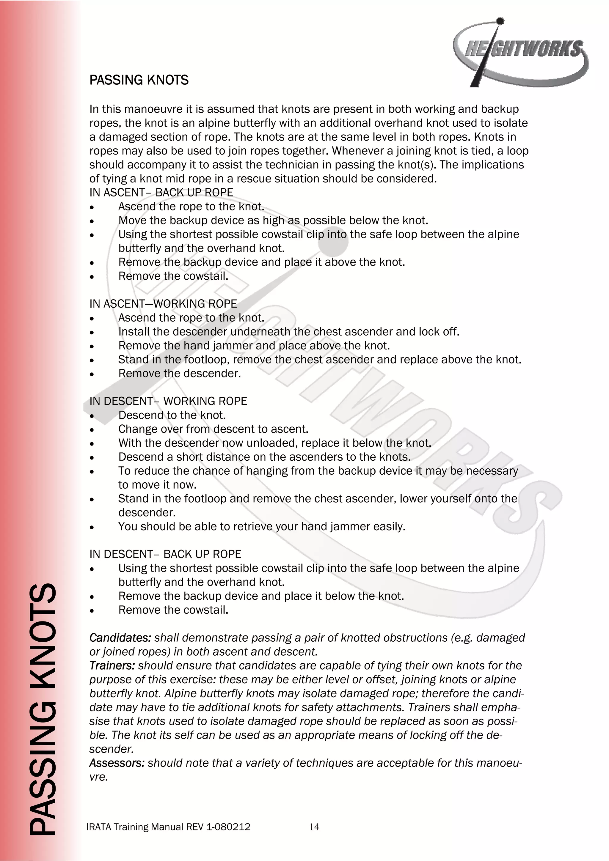 Heightworks IRATA Manual | PDF