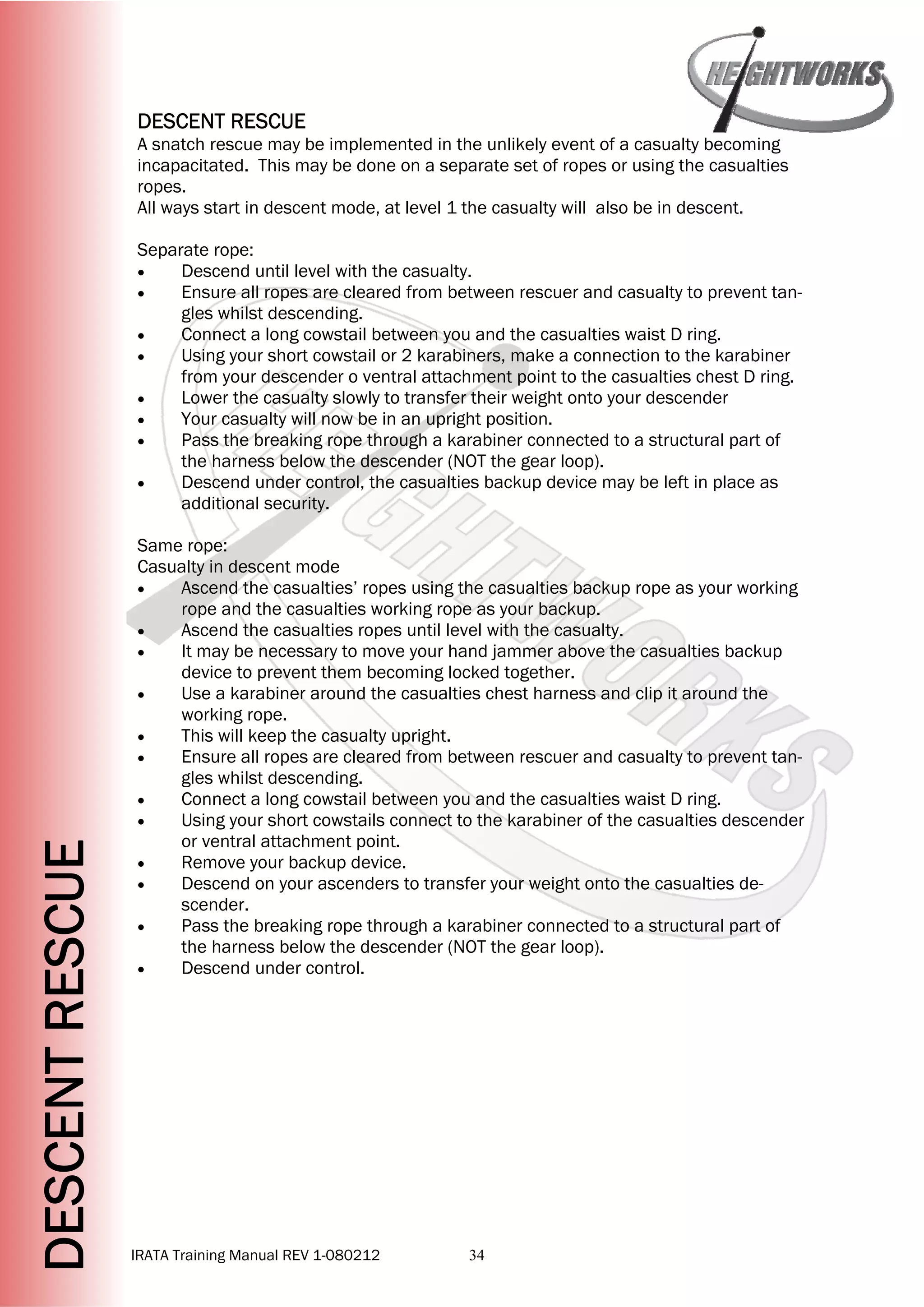 Heightworks IRATA Manual | PDF