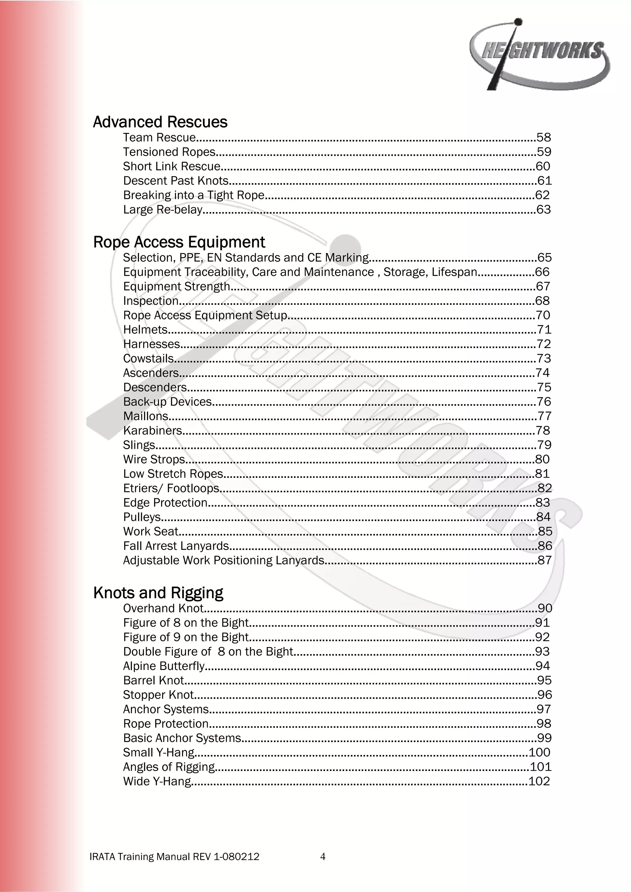 Heightworks IRATA Manual | PDF