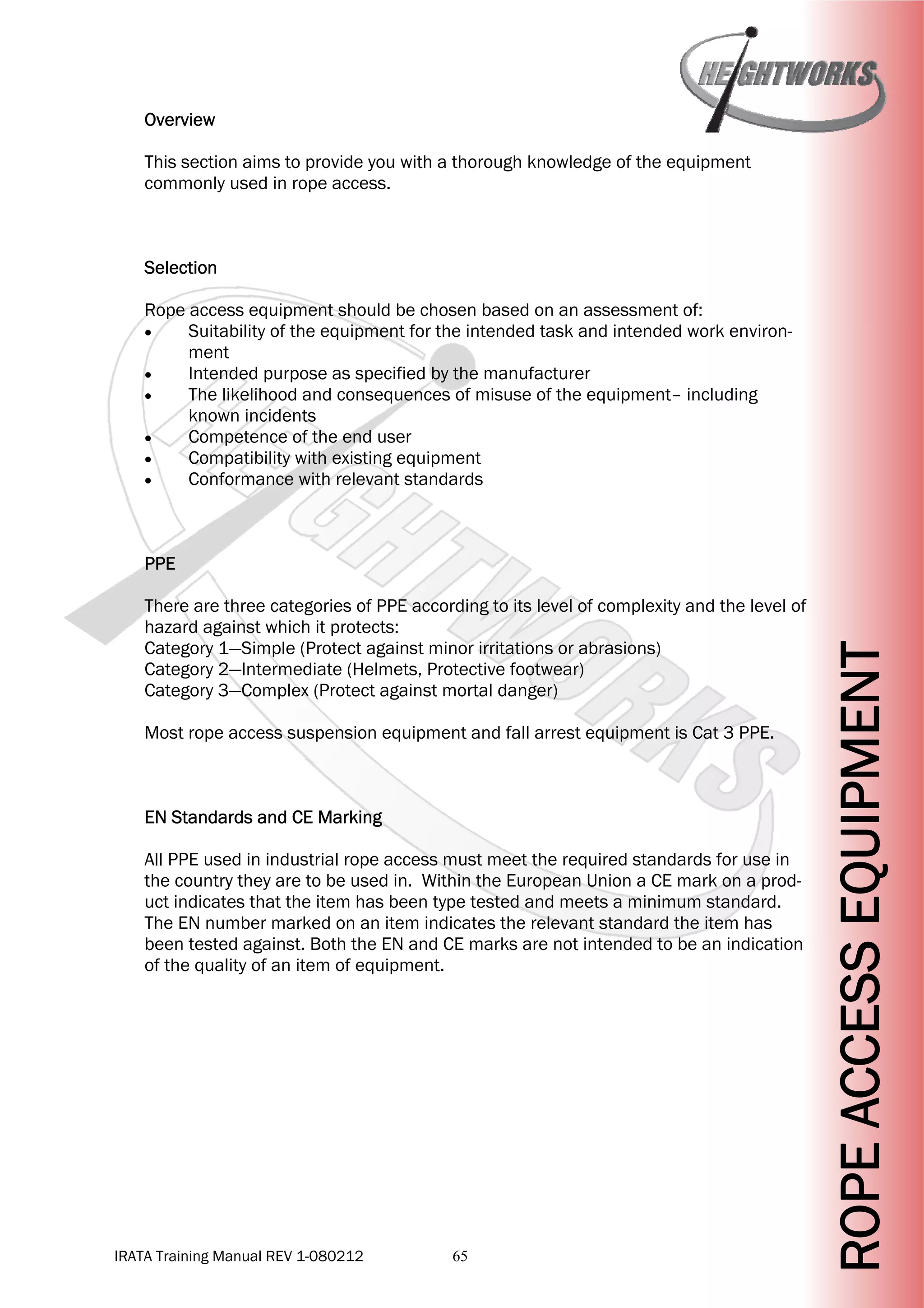Heightworks IRATA Manual | PDF