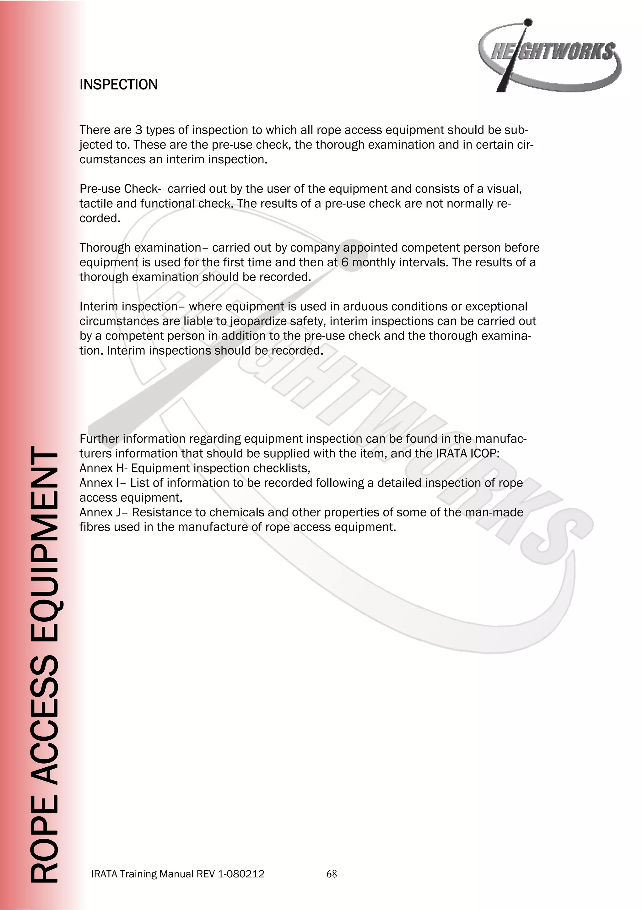 Heightworks IRATA Manual | PDF