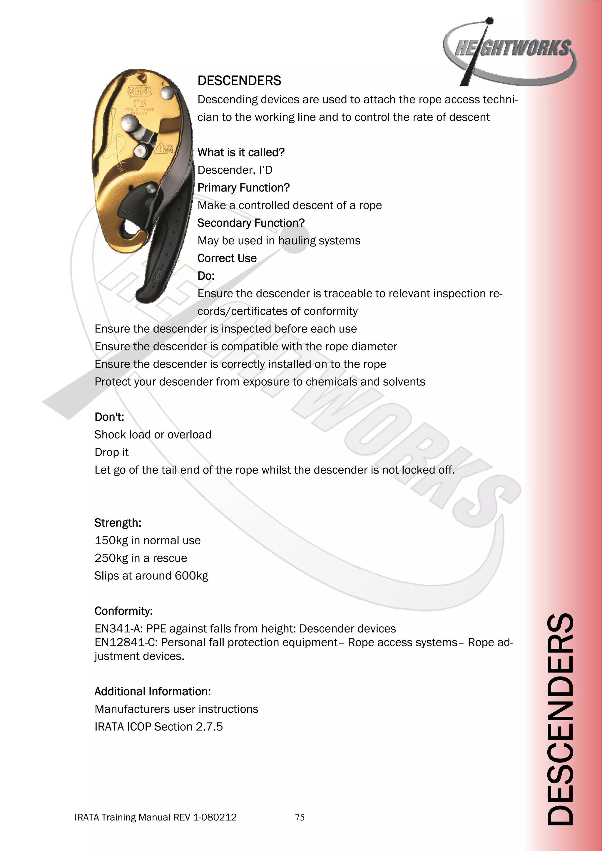 Heightworks IRATA Manual | PDF