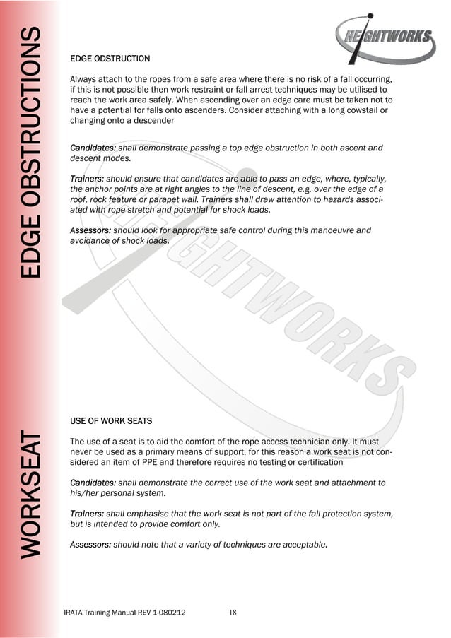 Heightworks IRATA Manual | PDF | Climbing | Extreme Sports
