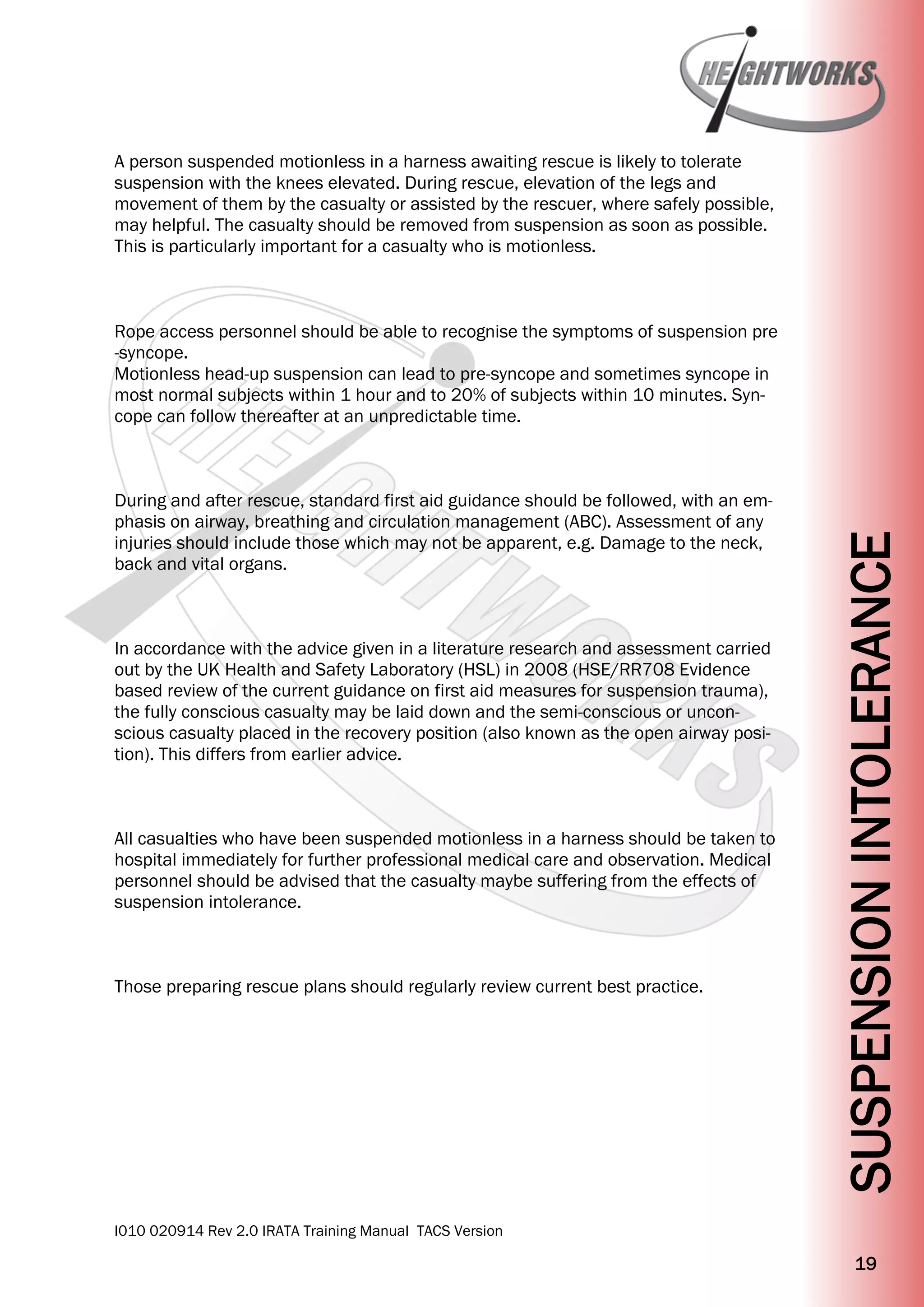 Heightworks IRATA Training Manual Version 2 - Rope Access Training ...