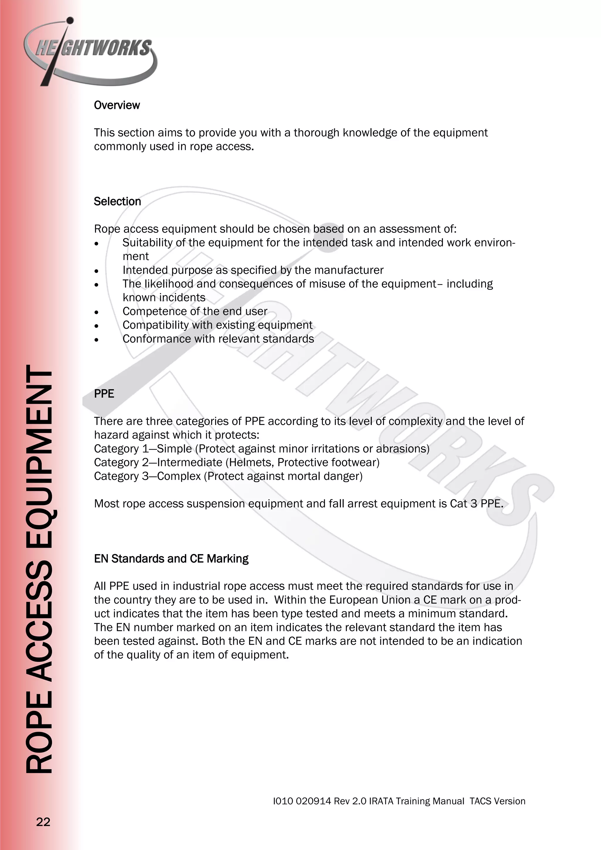 Heightworks IRATA Training Manual Version 2 - Rope Access Training ...
