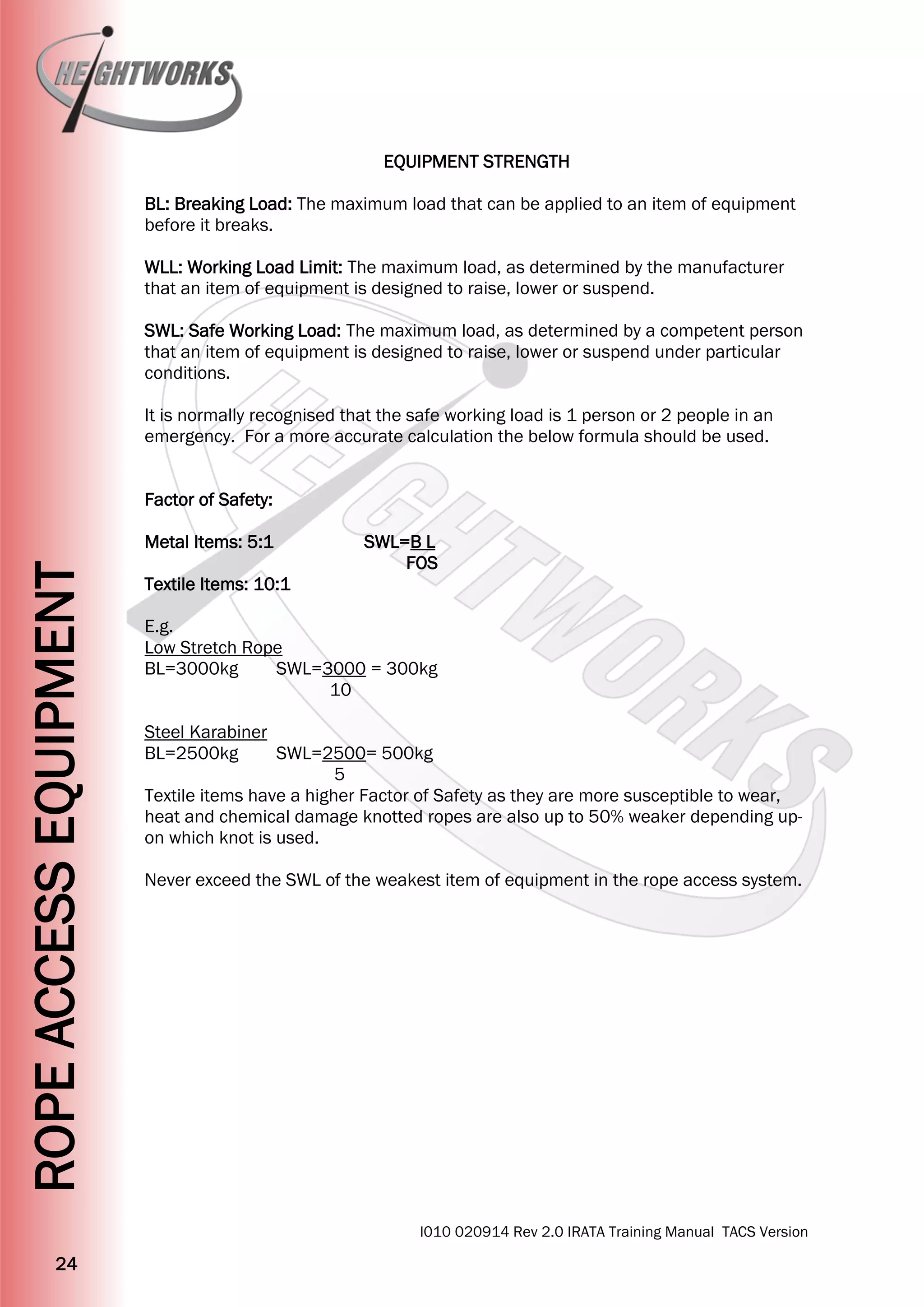 Heightworks IRATA Training Manual Version 2 - Rope Access Training ...