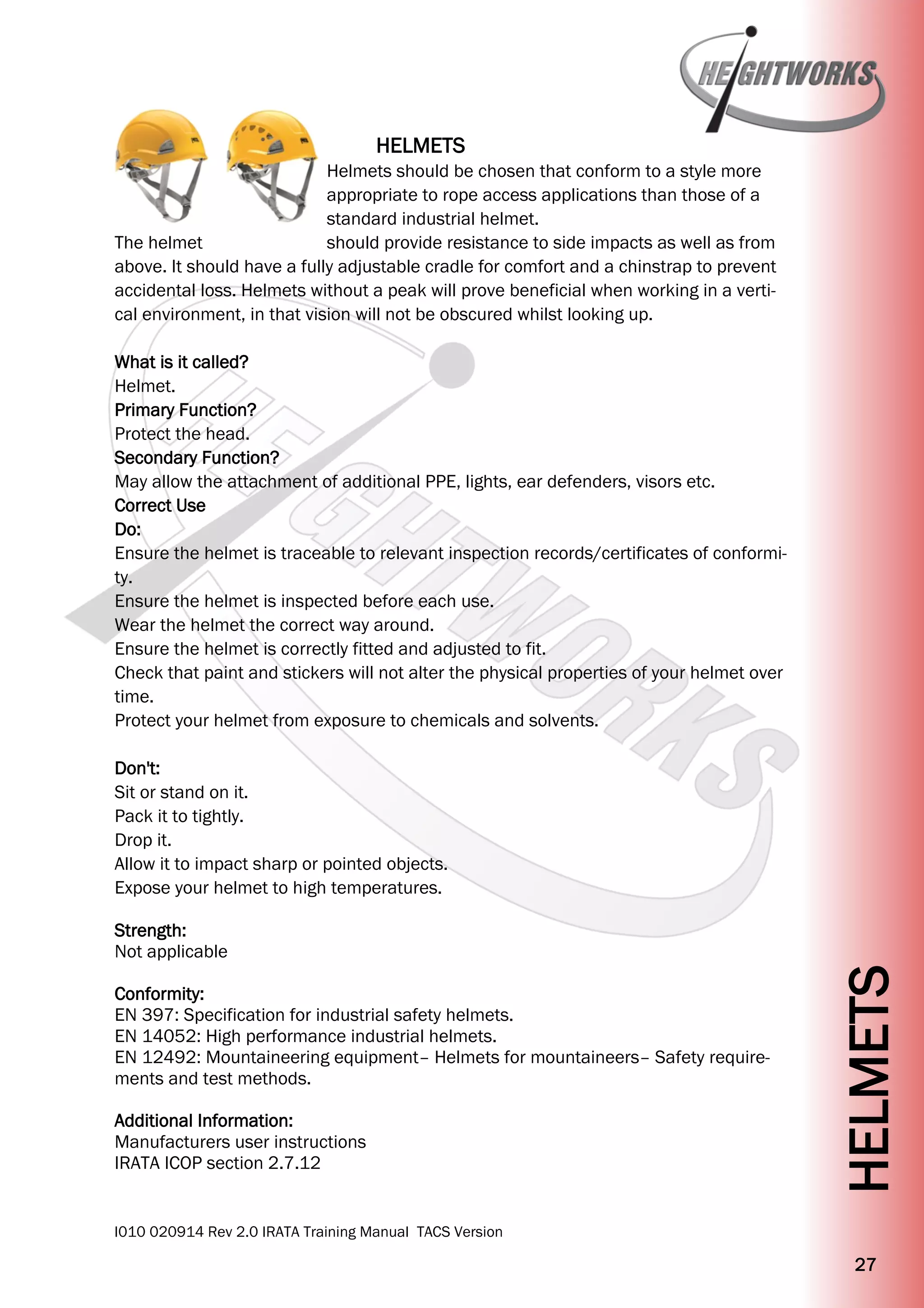 Heightworks IRATA Training Manual Version 2 - Rope Access Training ...