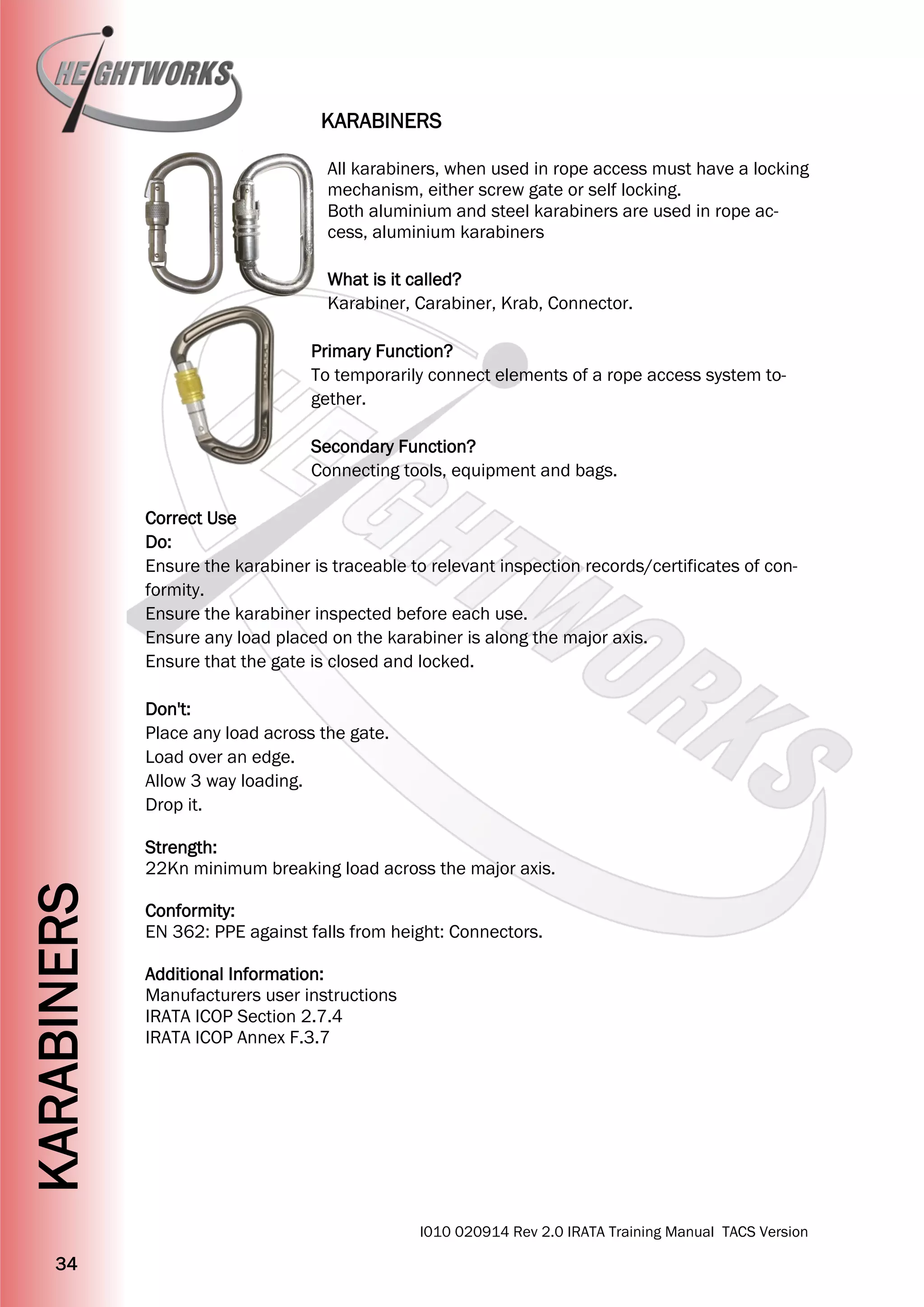 Heightworks IRATA Training Manual Version 2 - Rope Access Training ...