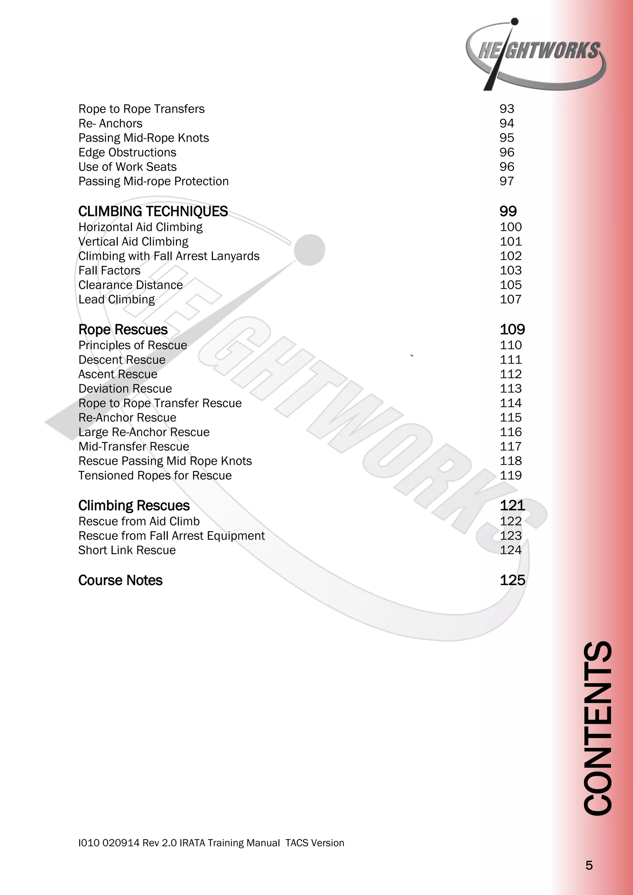 Heightworks IRATA Training Manual Version 2 - Rope Access Training ...